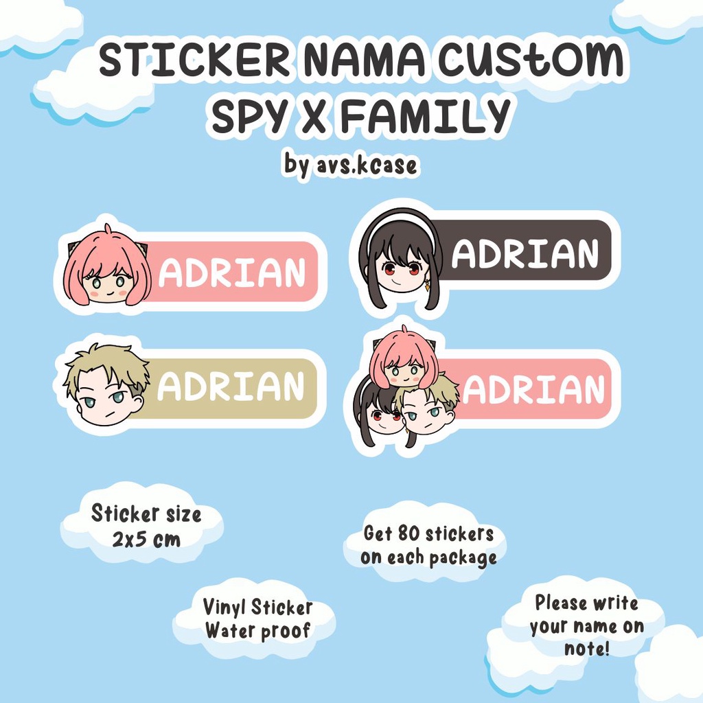 Spy X FAMILY STICKER Name WATERPROOF | Shopee Singapore