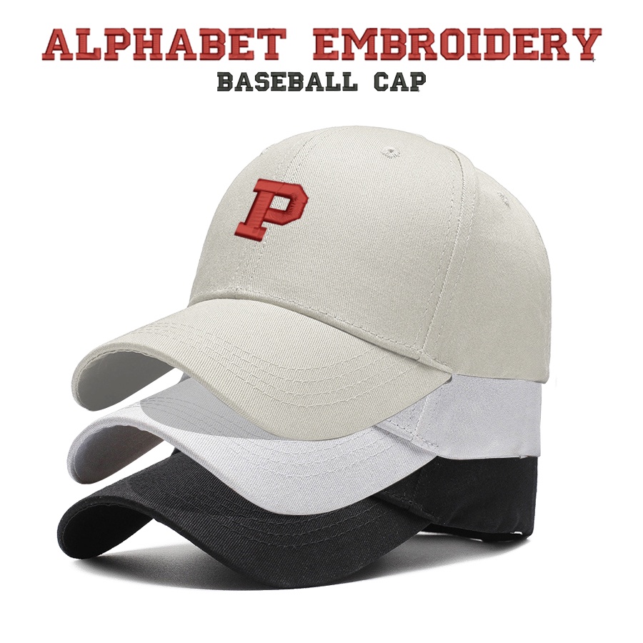 Alphabet Embroidery Baseball Cap Cotton Material Adjustable Metal ...