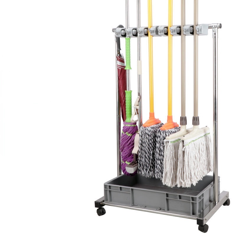Stainless Steel Floor-Mounted Mop Rack Broom Rack Mop Rack Mop Holder ...