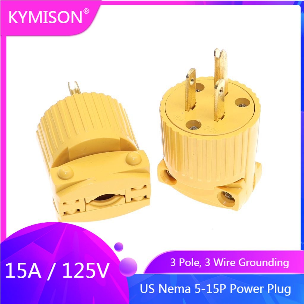 Nema 5-15P US Rewireable Power Plug Adapter 15A Industrial Wiring ...