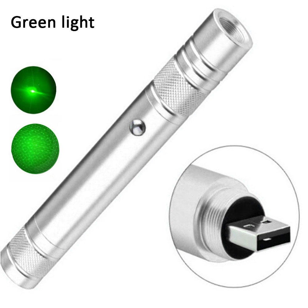 USB Rechargeable Laser Green Red Pointer Flashlight Portable High-power ...