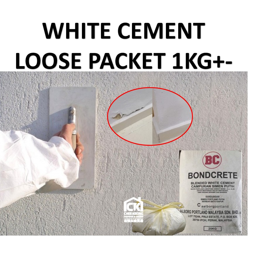 [LOOSE PACKET 1KG] WALL WHITE CEMENT / SIMEN PUTIH / SIMEN DINDING ...
