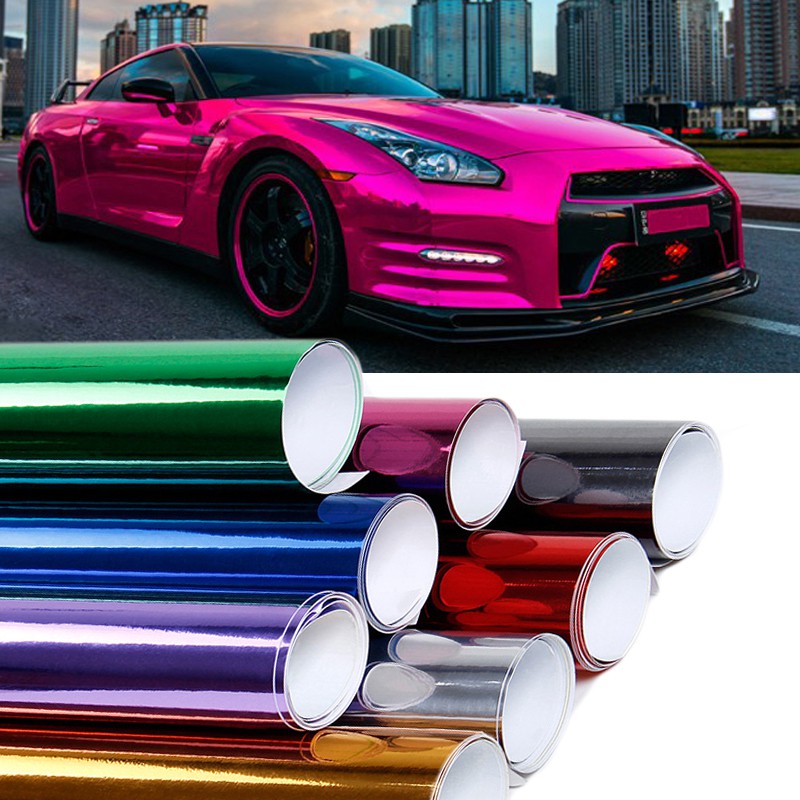 Chrome Mirror Silver Vinyl Wrap Sticker Decal Film Sheet Self-adhesive ...