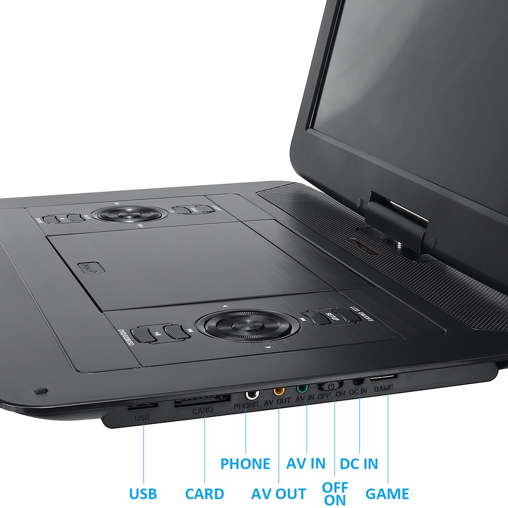 15.6'' Portable DVD Player HD VCD CD TV 270 Degree Rotation Screen HD ...