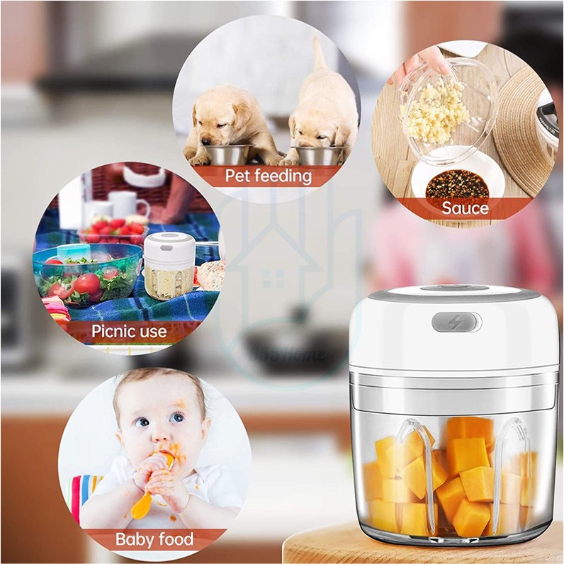 Electric Food Chopper / USB Garlic Chopper / Kitchen Blender Mixer ...