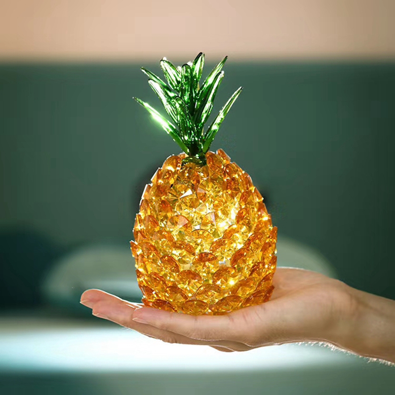 Crystal Pineapple Figurines Glass Fruit Paperweight Art Collection ...
