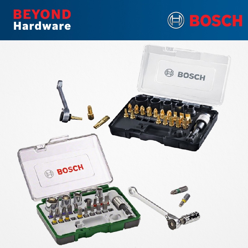 BOSCH 27pcs Screwdriver Bit & Ratchet Set | Shopee Singapore