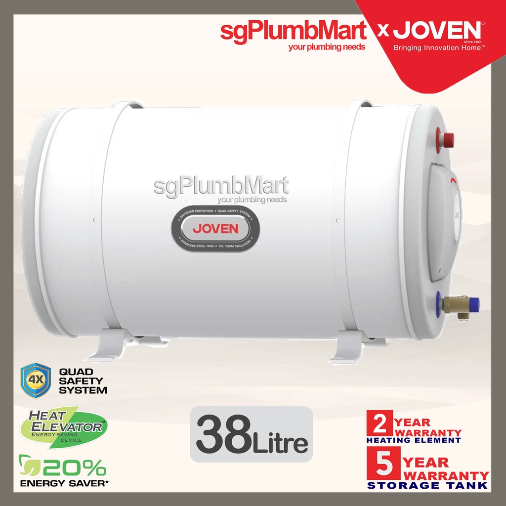 Joven x sgPlumbMart JSH38 Storage Water Heater JH38HE JH38 (Heat Elevator) Joven 38L JSH ...