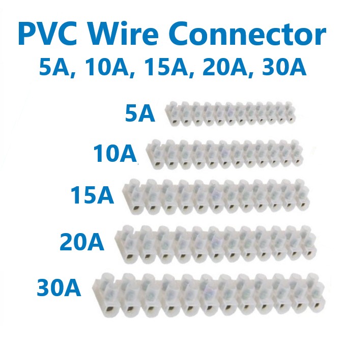[5A - 30A] 12 Way PVC Electrical Wire Connector / Terminal Block ...