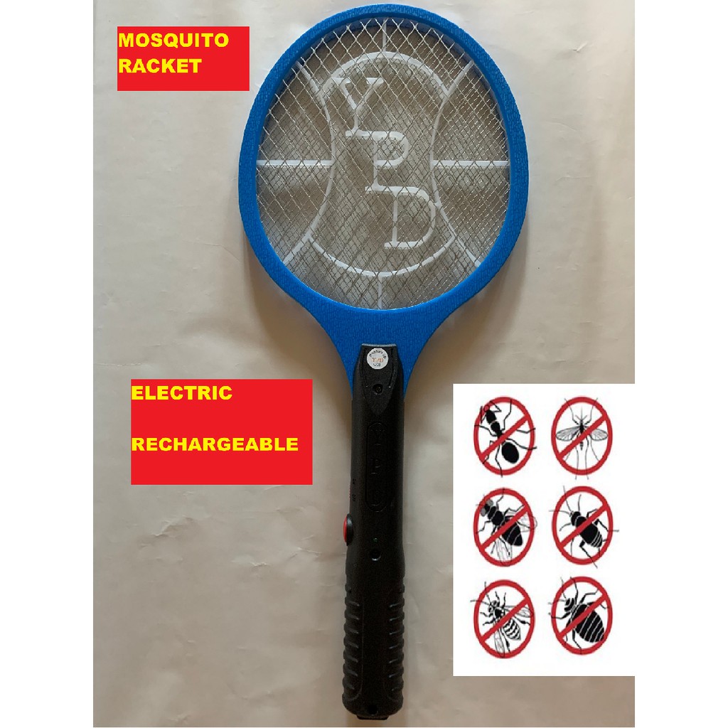 Rechargeable Mosquito Insects Pest Bug Fly Zapper Swatter Racket Free ...