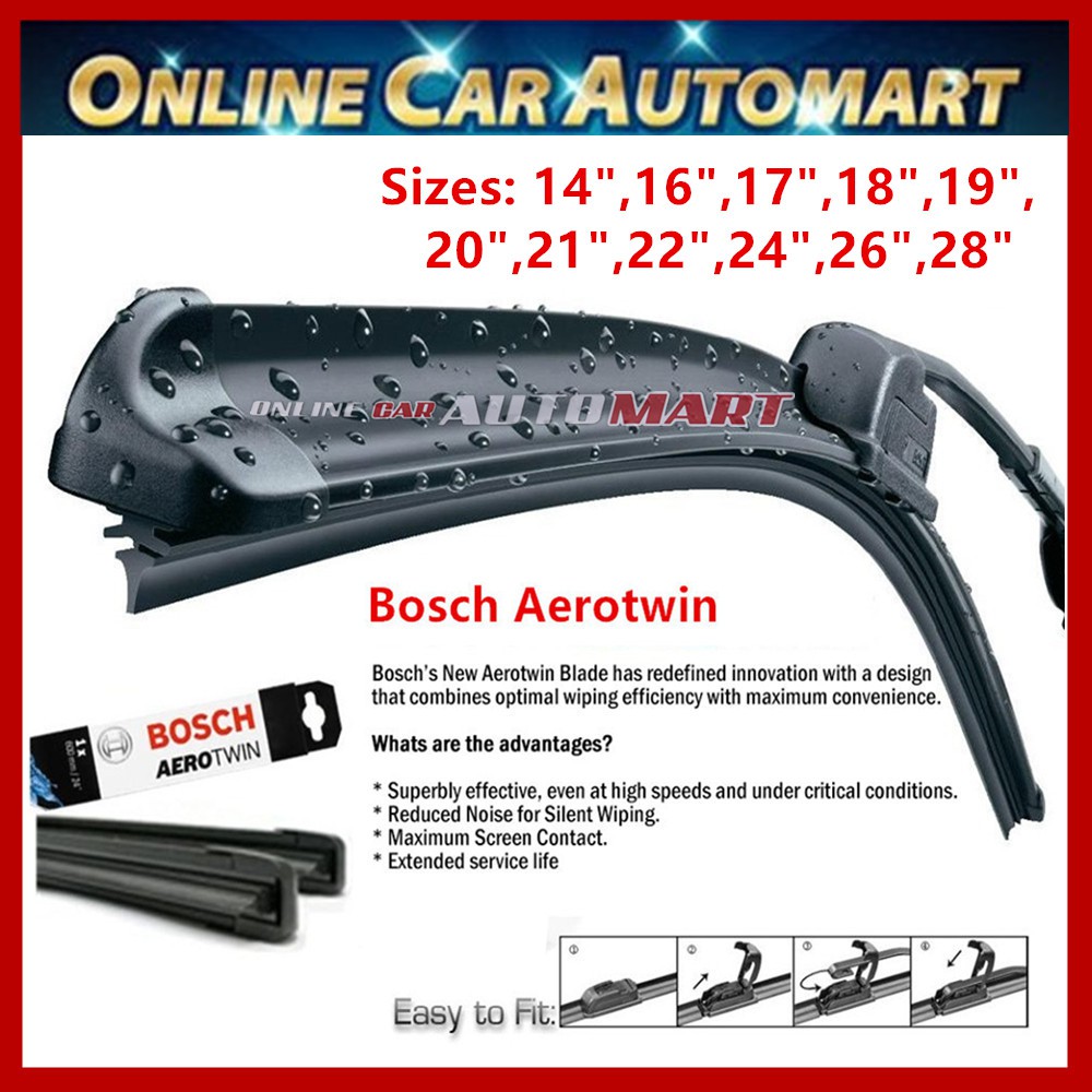 Bosch Aerotwin Wiper Blade Bosch (Sizes:14",16",17",18",19",20",21",22",24",26",28") | Shopee ...