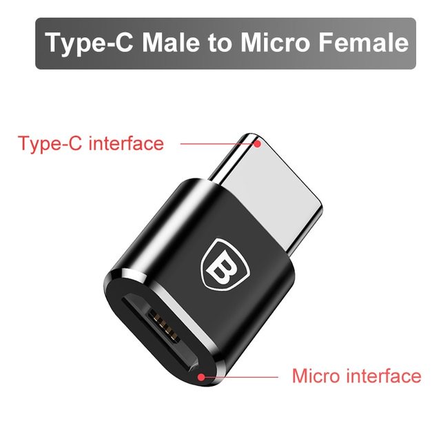 Baseus Micro USB Type C Adapter Type-c to Micro USB Charger Plug ...