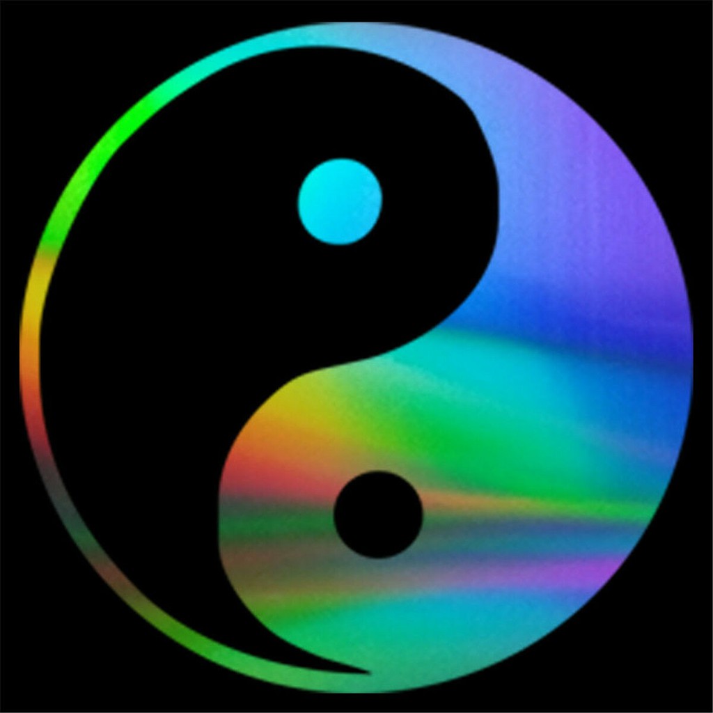 Yin yang taiji chinese kanji logo sticker (pelangi) | Shopee Singapore