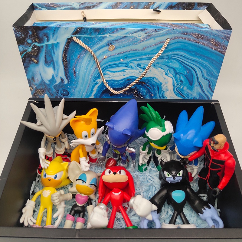 Super Sonic The Hedgehog Action Figures Toys 10pcs/Set Big Size Super ...