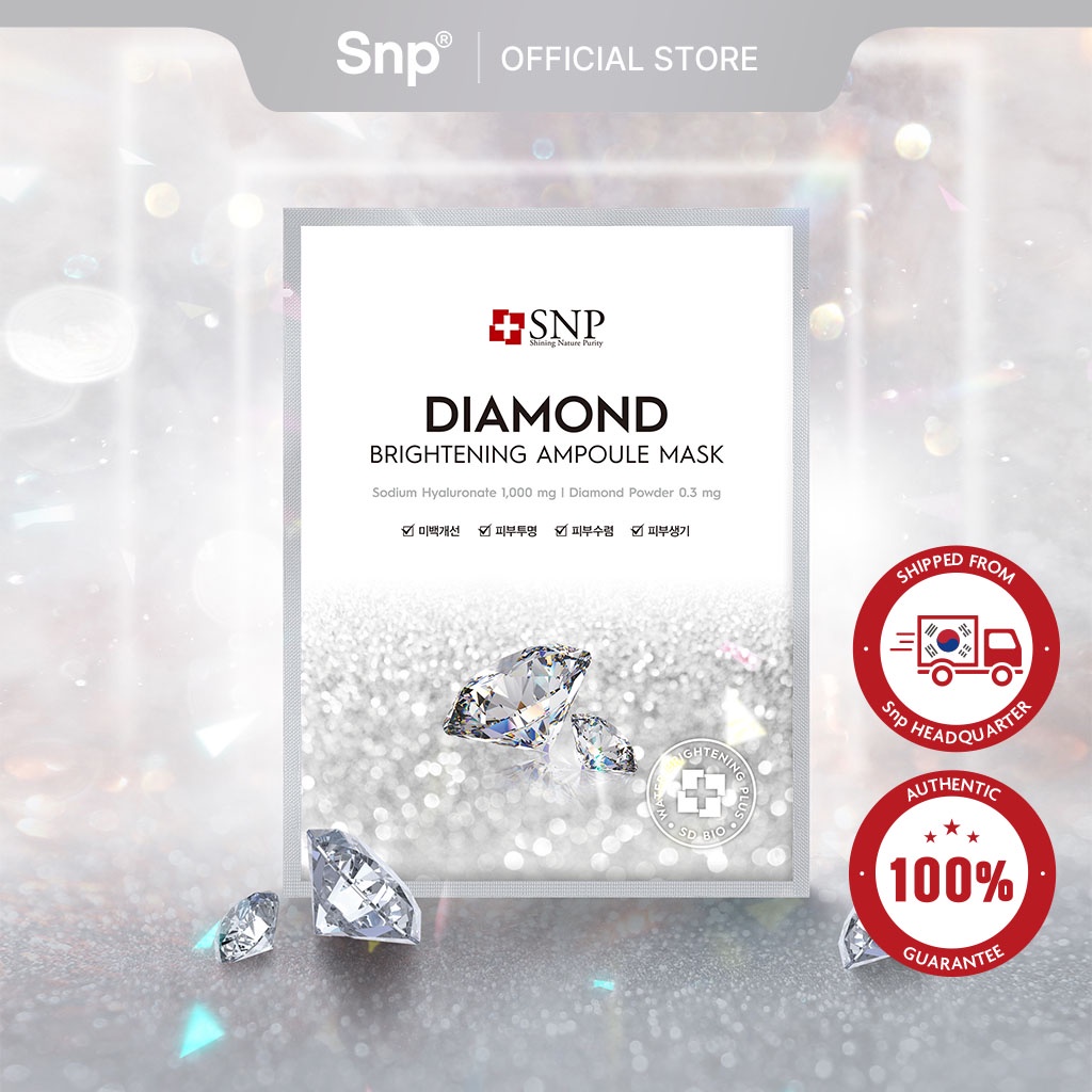 SNP Diamond Brightening Ampoule Mask 10 sheets | Shopee Singapore