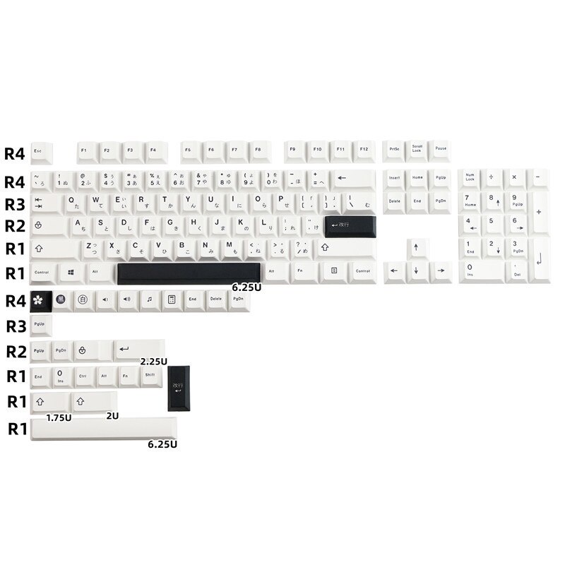 129 Key/set GMK BOW Minimall Black White Keycaps PBT Dye Sublimation ...