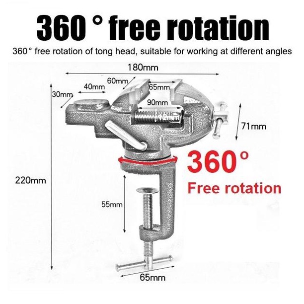 Please Order] 65mm Vise Iron 360 rotation Vise Table Vise desk clamp 2. ...