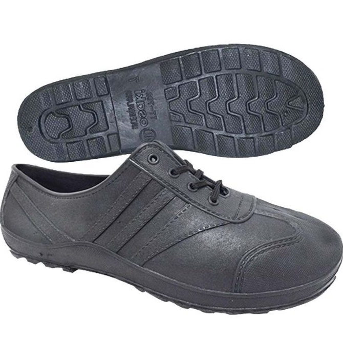 Kampung Anti-slip Waterproof Rubber hiking Black Shoe - Kasut Getah 702 ...