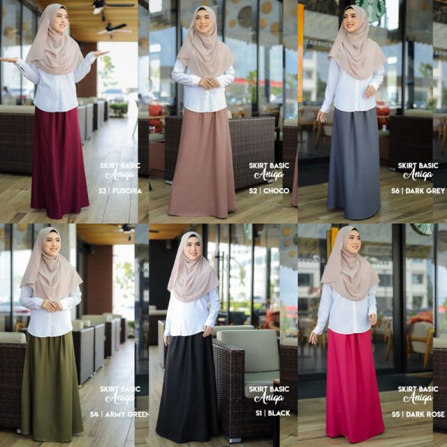 SKIRT BASIC ANIQA (CANTIK) | Shopee Singapore