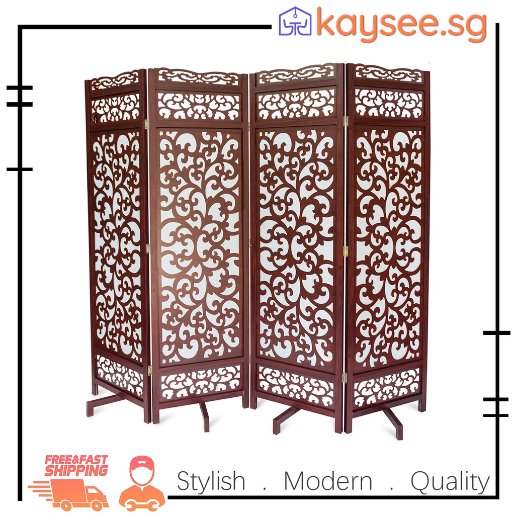 kaysee|Ariette 3D Effect Pine Wood Panel Divider (Walnut) | Shopee ...