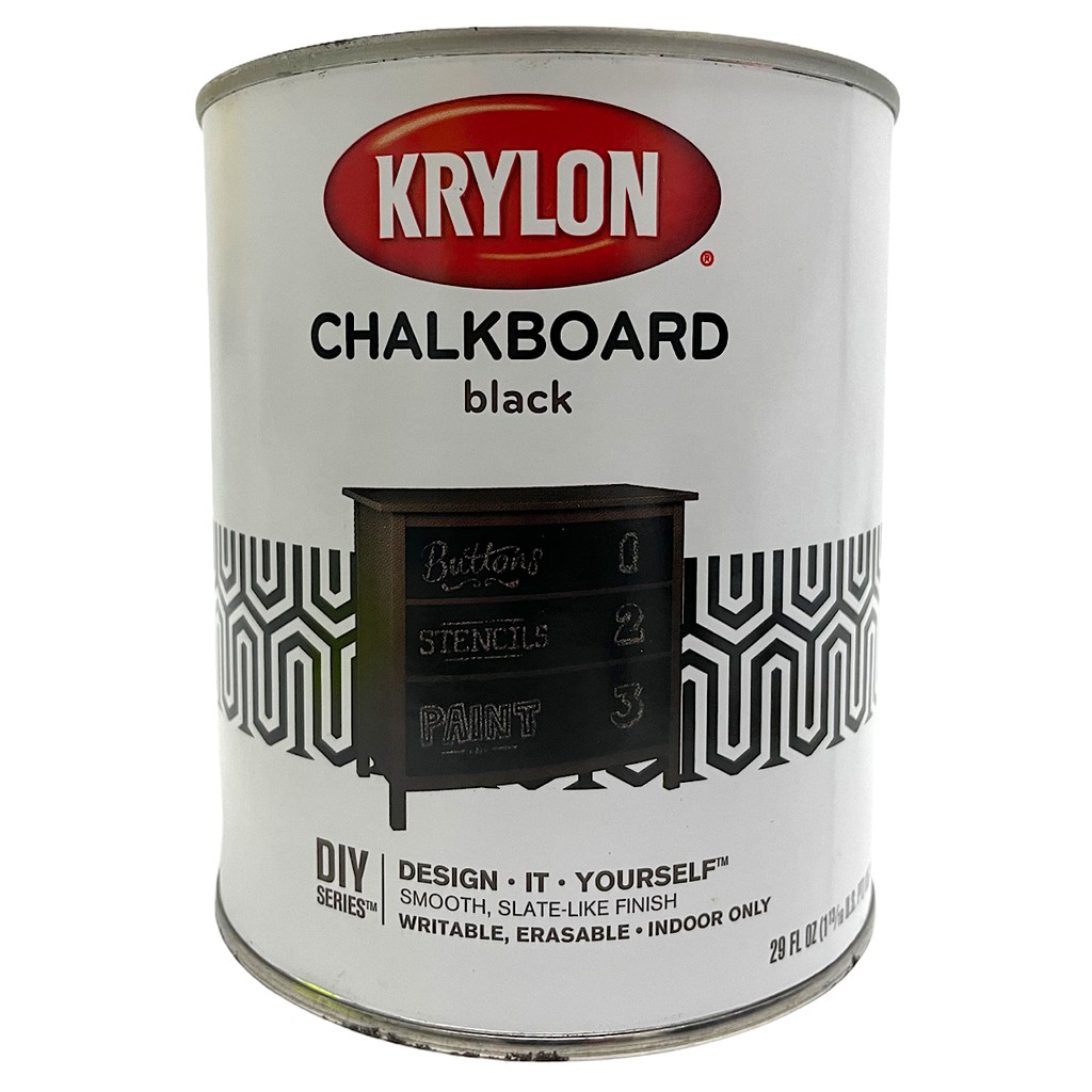 Krylon KDQ5223 Chalkboard Black Paint Brush-On 29oz(857ml ...
