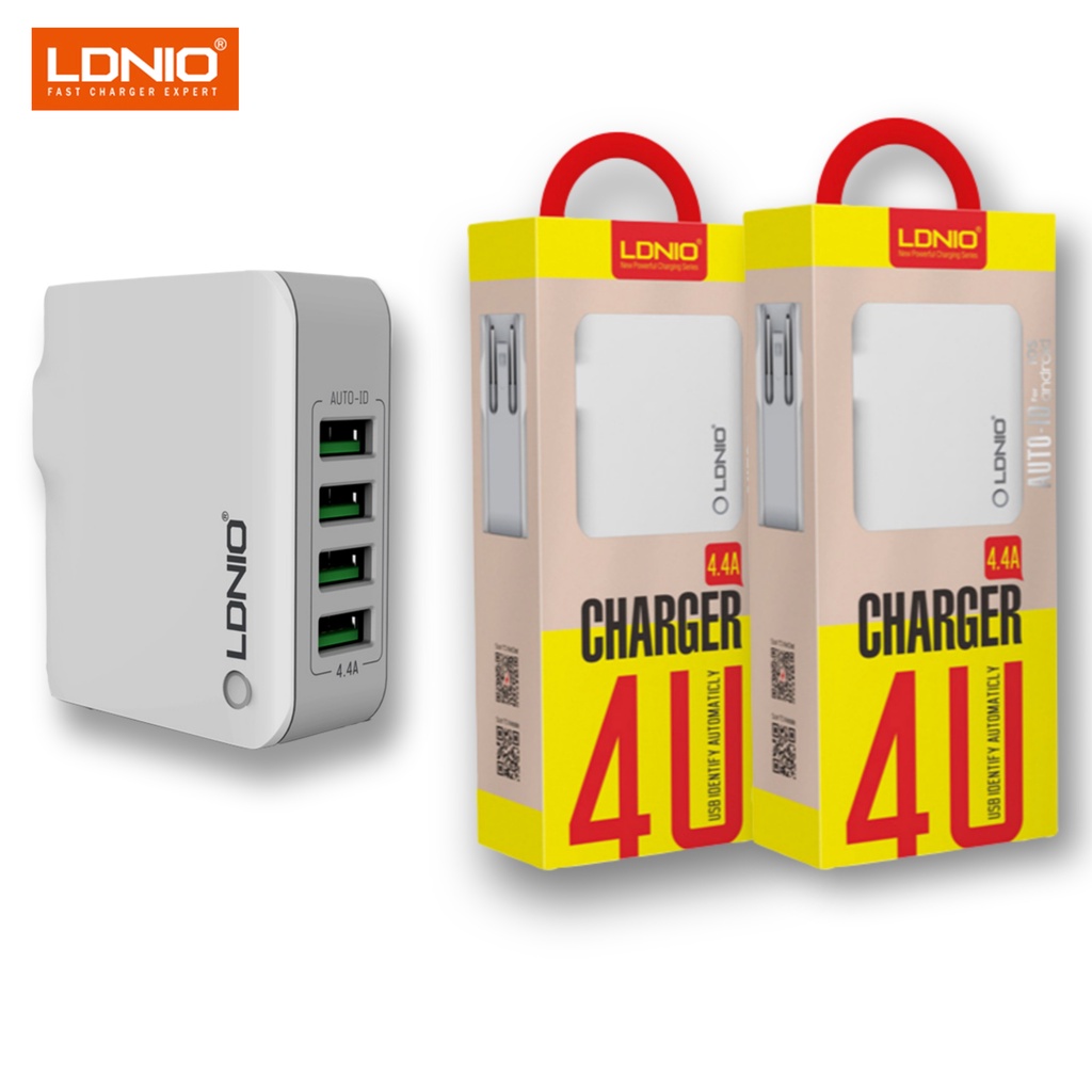 [Genuine] LDNIO A4403 Quad 4 USB Port 4.4A Smart Travel Charger ...