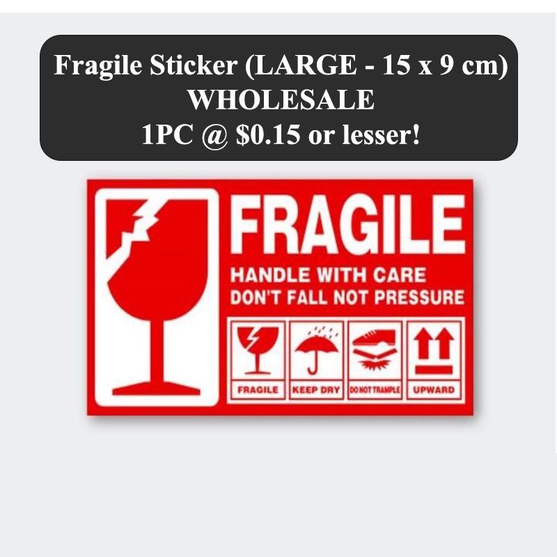 Large Fragile Sticker For Parcel Packaging 15 x 9cm | Shopee Singapore