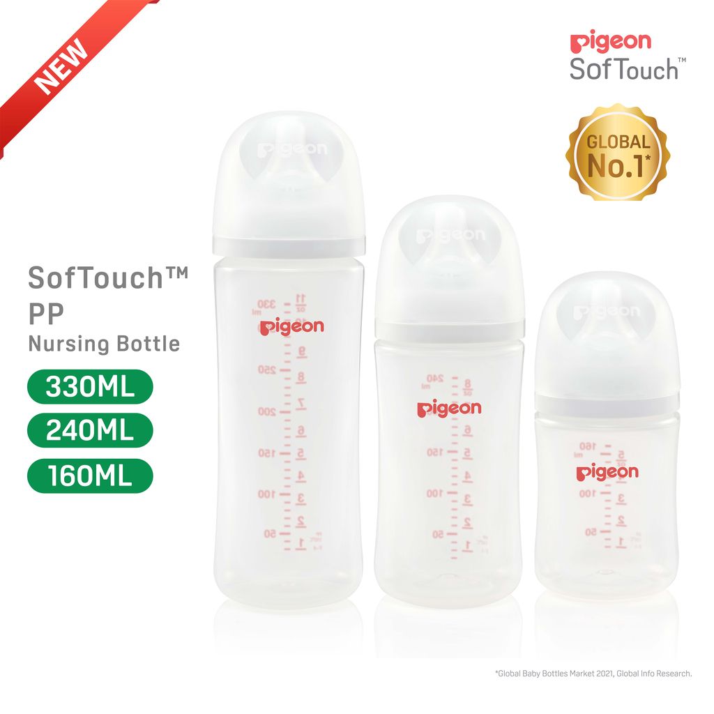 Pigeon Softouch 3 Nursing Bottle Pp 160ML/240ML Logo | Shopee Singapore