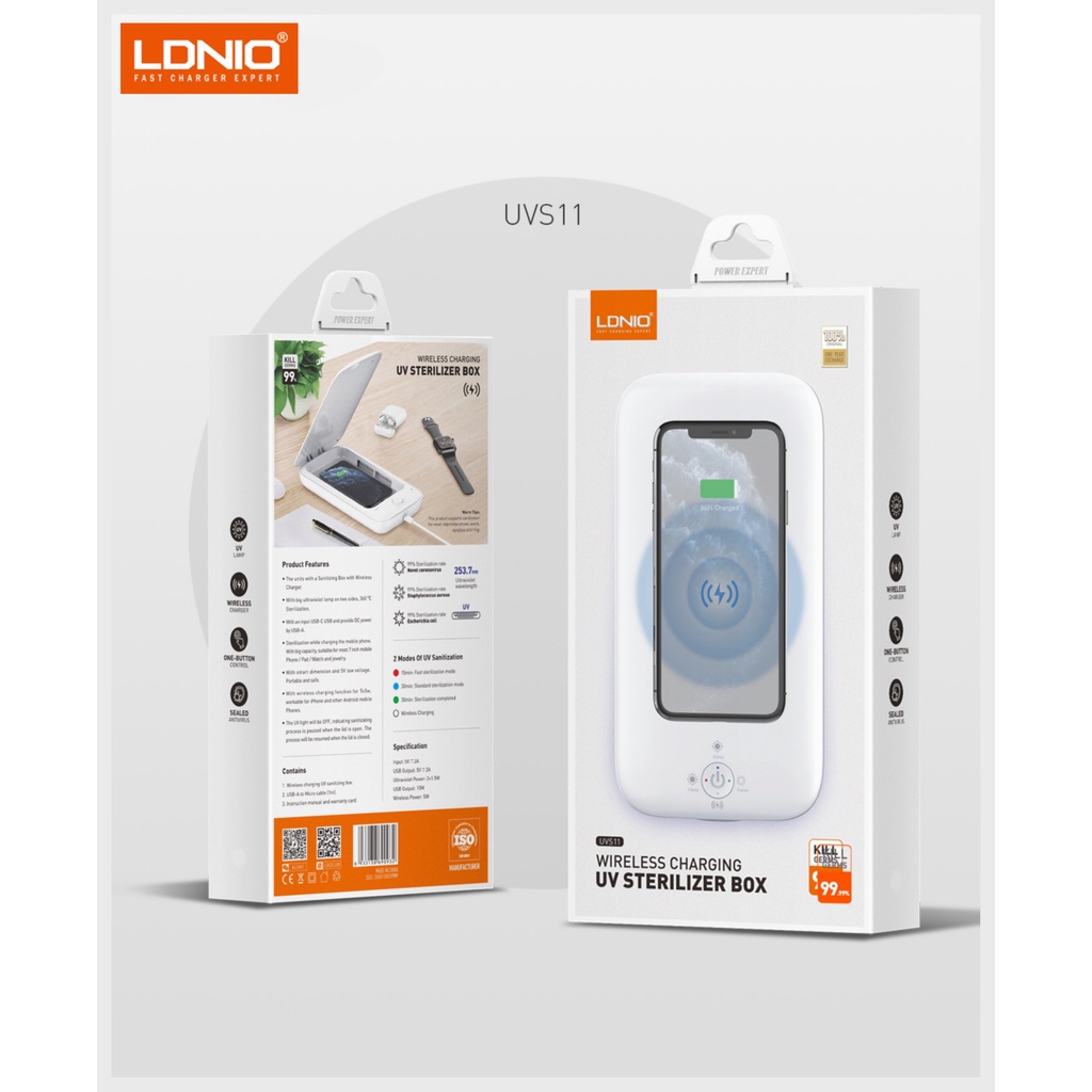 [Genuine] LDNIO UVS11 UV Phone Sterilizer Box with Wireless Charging ...