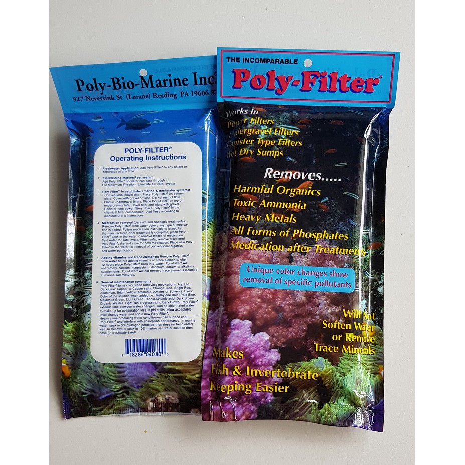 poly-bio-marine USA polyfilter 4"x8" ( ultimate chemical filtration for ...