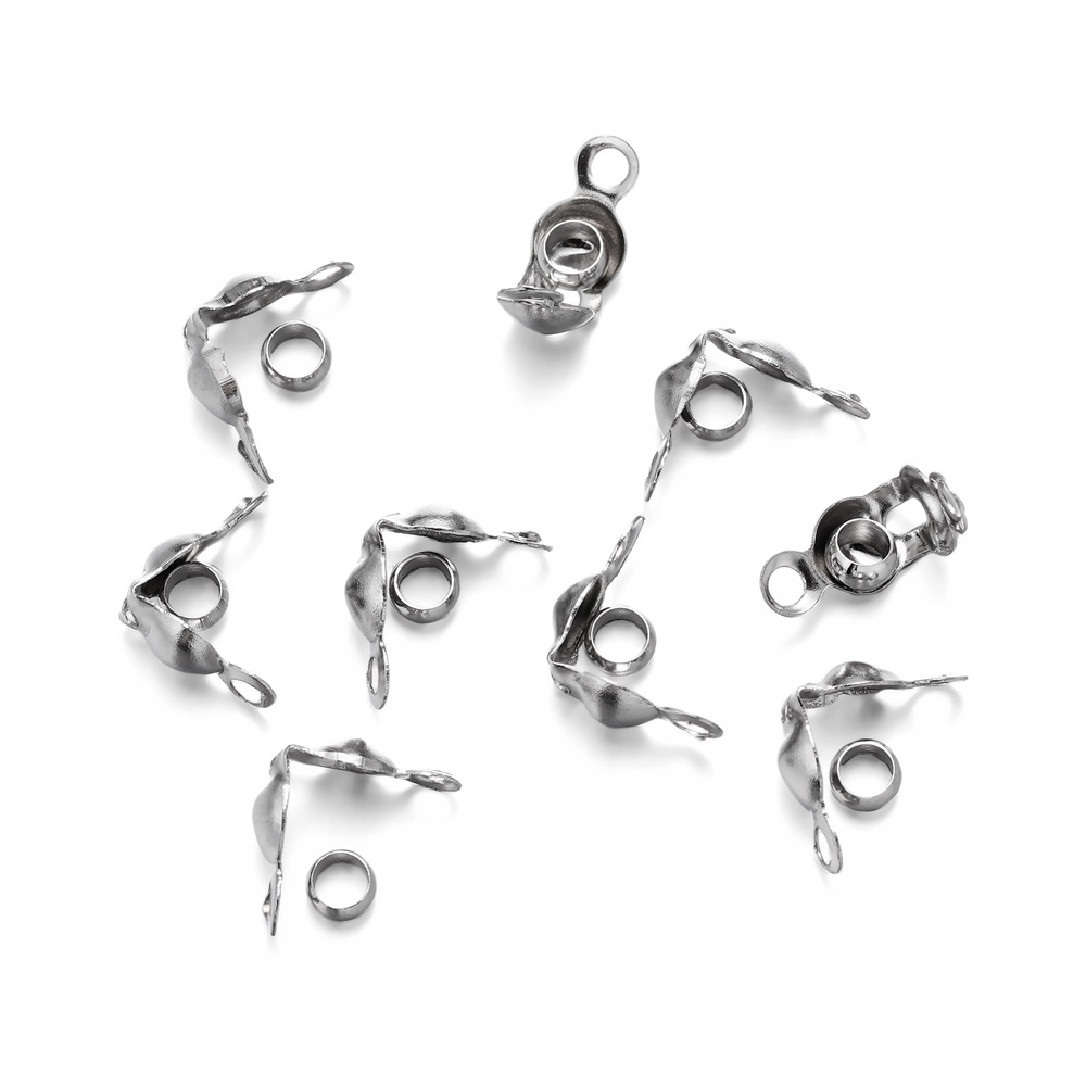 100pcs Stainless Steel Twin Buckle Positioning Bead Combination ...
