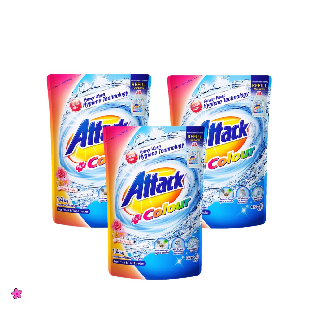 [[Bundle of 3]] Attack Liquid Detergent Refill Pack 1.4kg | Shopee ...