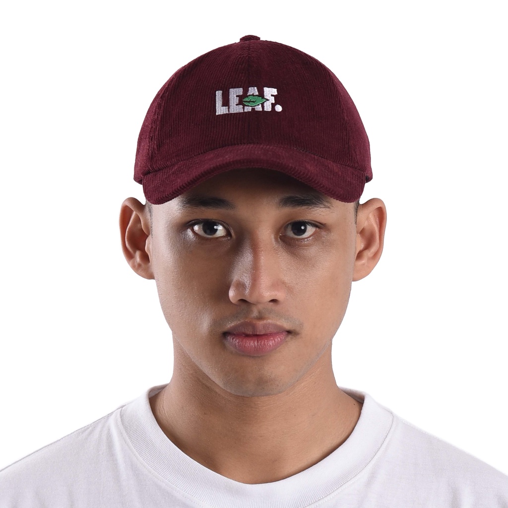 Leaf OG Logo Corduroy Maroon Dad Cap | Shopee Singapore