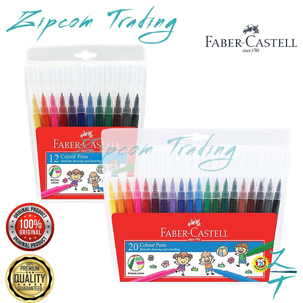 Faber-Castell Fibre Tip Washable Magic Ink (12 Colours / 20 Colours ...