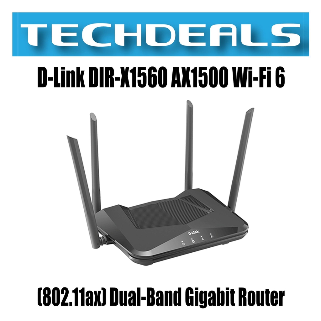 D-Link DIR-X1560 AX1500 Wi-Fi 6 (802.11ax) Dual-Band Gigabit Router ...