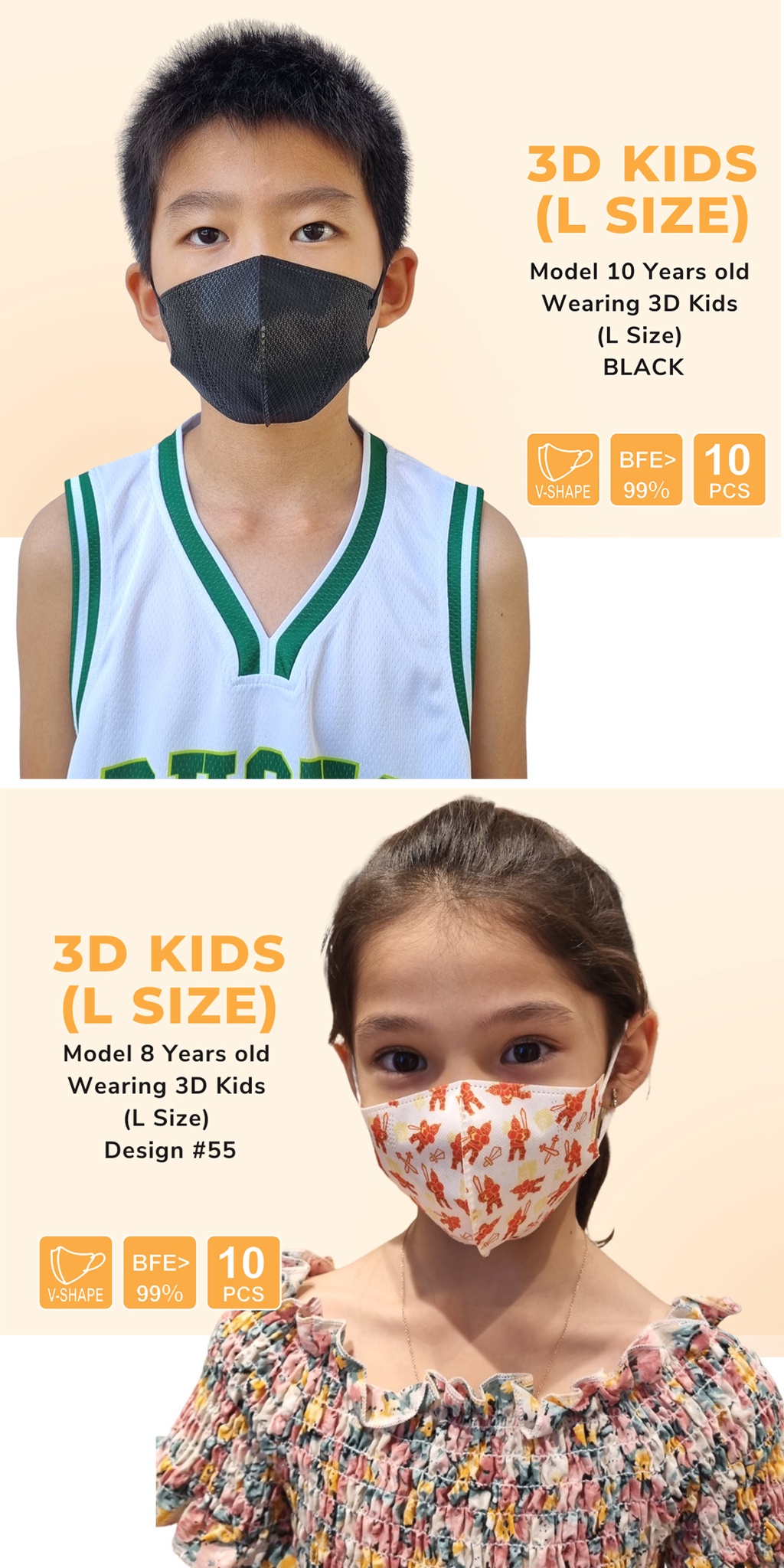 mixshop 3D V-Shaped Face Mask, 3 Sizes, BFE>99% | Shopee Singapore
