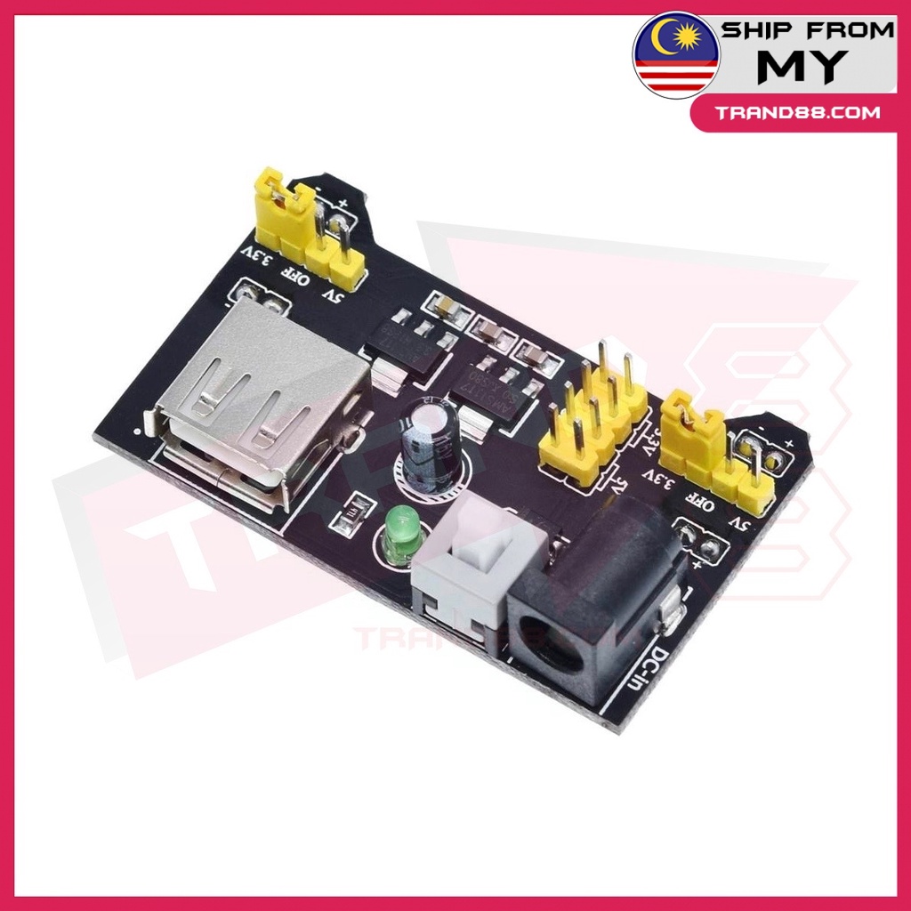 Arduino 5V 3.3V MB102 Breadboard Power Supply Adapter Shield Module (MB ...