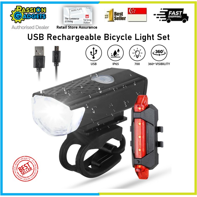 DC-2029/ DC-2218 Bicycle USB Rechargeable Light Set Waterproof LED ...