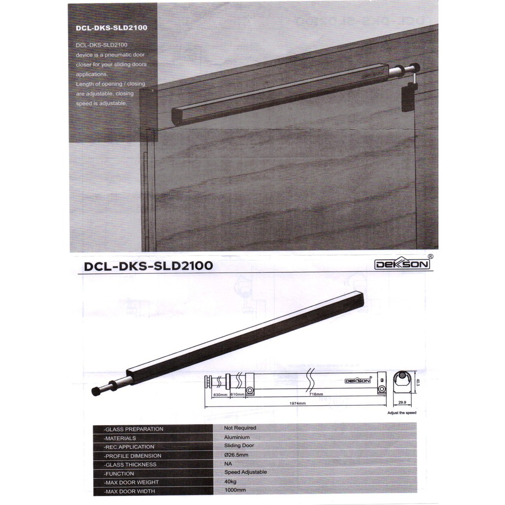 Door CLOSER Sliding DEKKSON DCL 2100 Sliding Check DOOR CLOSER | Shopee ...