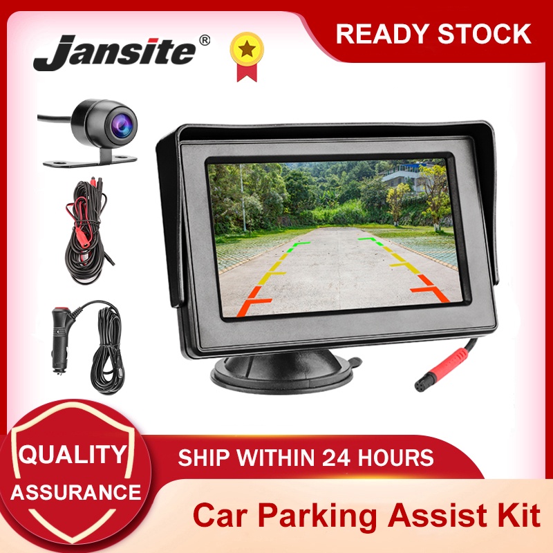 Jansite 4.3 Inch IPS Car Monitor Car Reverse Parking Monitor with HD IR ...