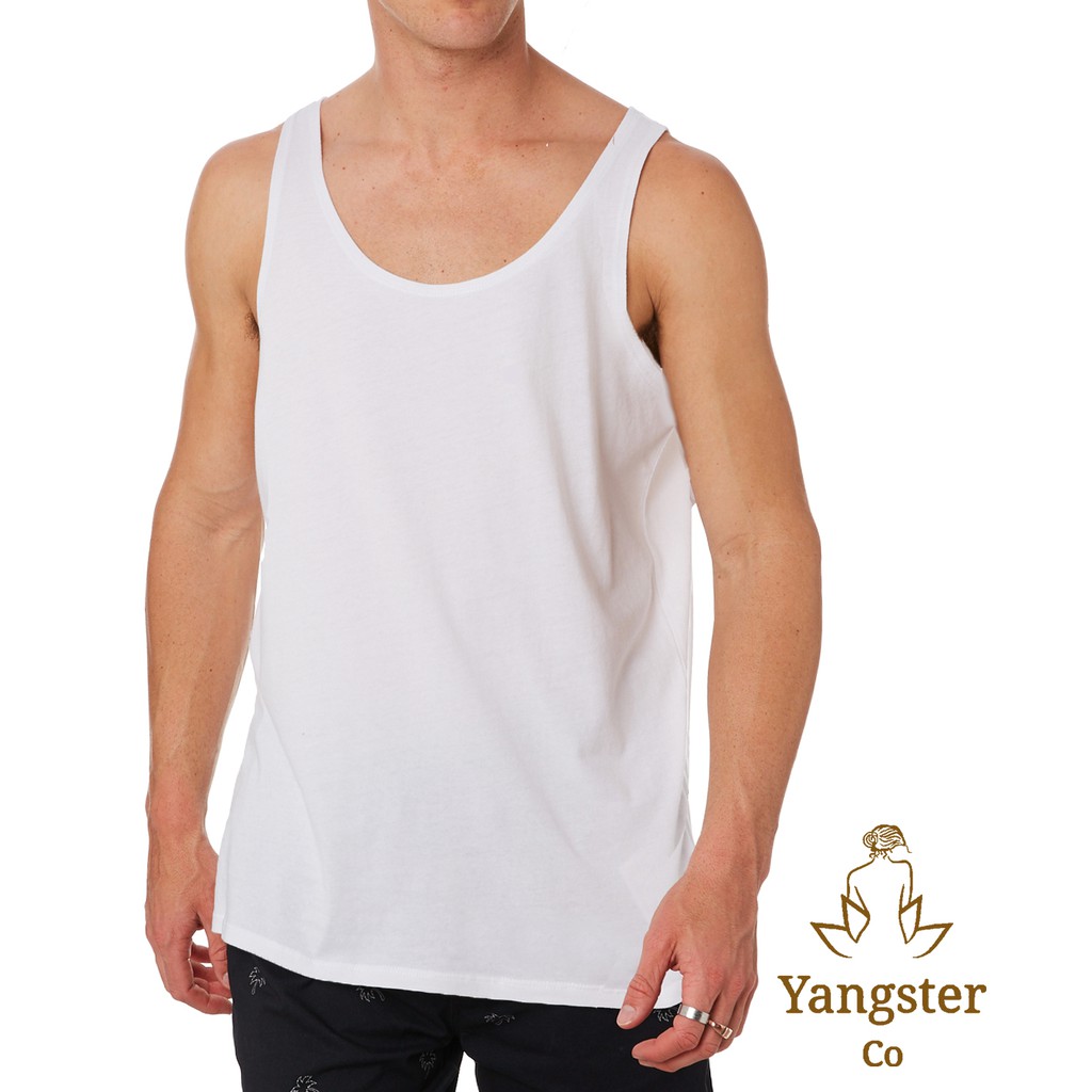 WHITE SINGLET / SINGLET PUTIH / TANKS / PREMIUM COTTON PLAIN WHITE ...