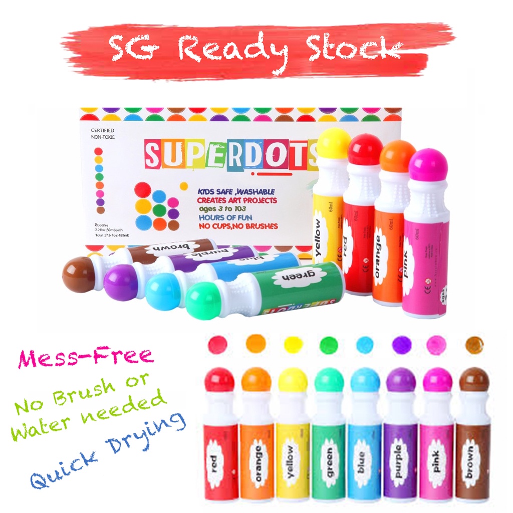 🔥SG Ready Stock 🔥 Superdot Marker & Dot Colouring Books Kids Dot Marker Washable | Shopee Singapore
