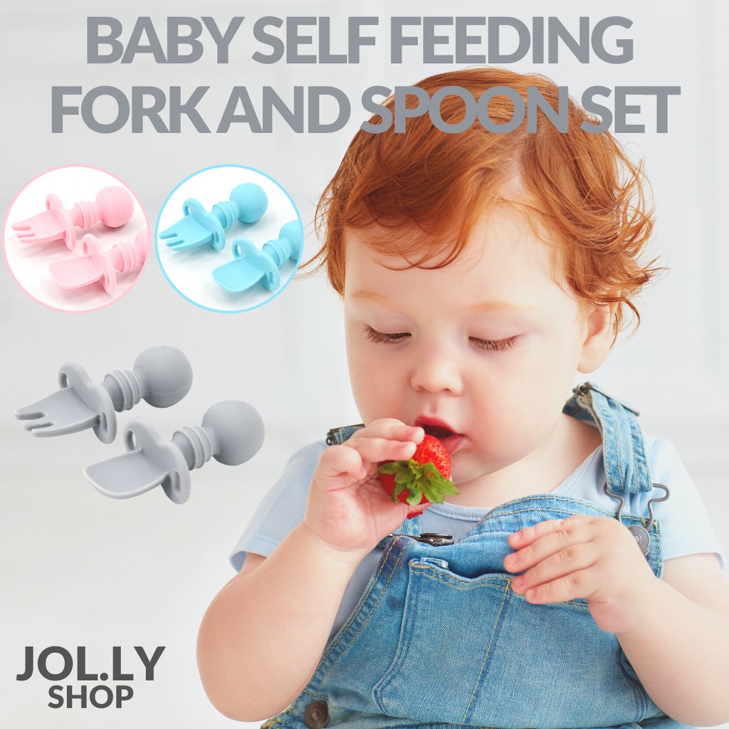🔥SG LOCAL STOCK🔥 Baby Silicone Spoon Fork🔥Food Grade Silicone & BPA ...