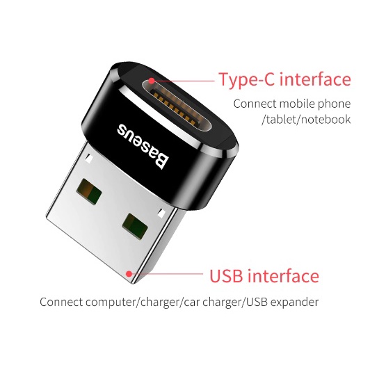 Baseus Type C USB Adapter Male USB to Type C Female Adapter Convertor ...