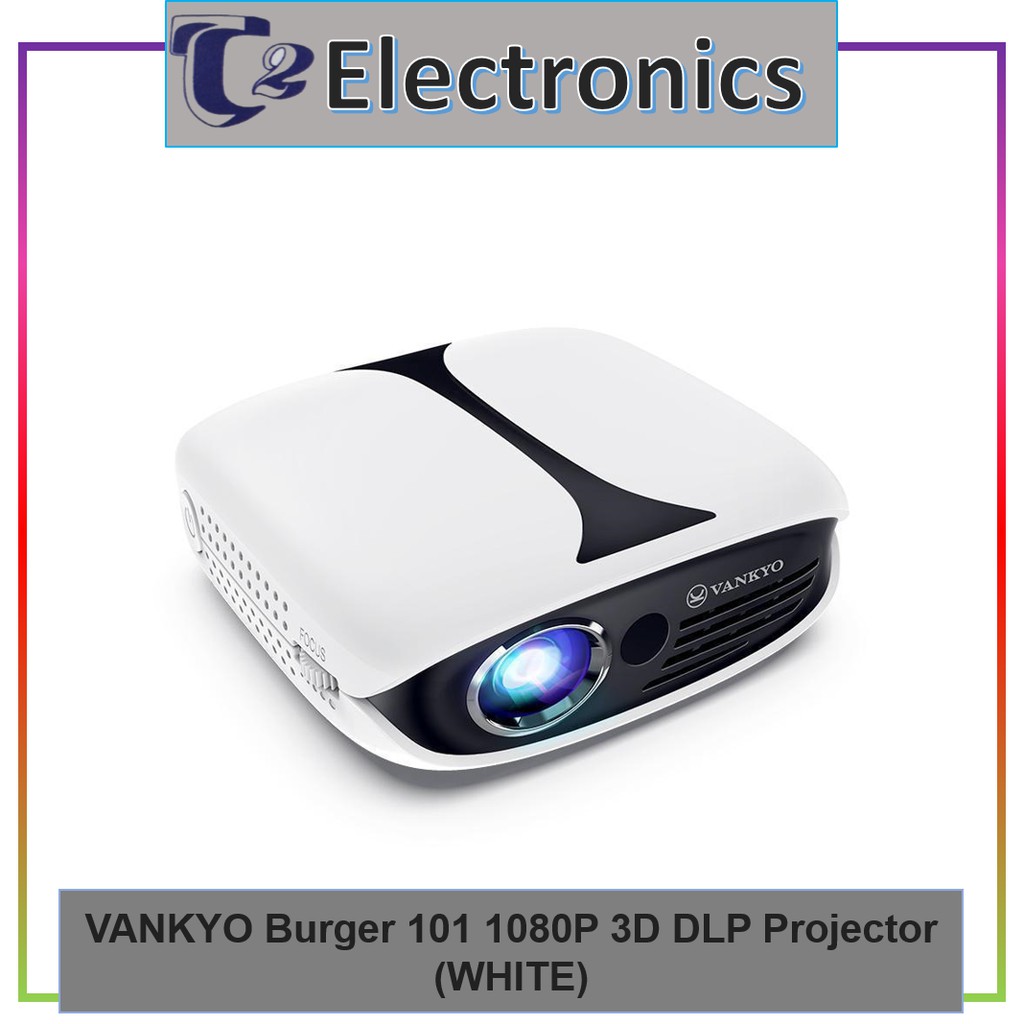VANKYO Burger 101 1080P 3D DLP Projector Wireless Rechargeable Mini ...