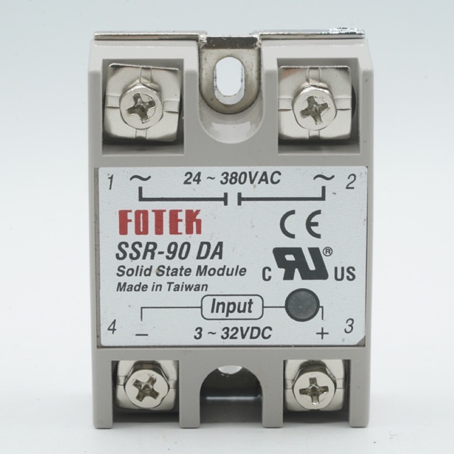 Fotek SSR-90DA SSR90DA 90A Single Phase Solid State Relay - DC Controlled AC 3-32VDC 24-380VAC ...
