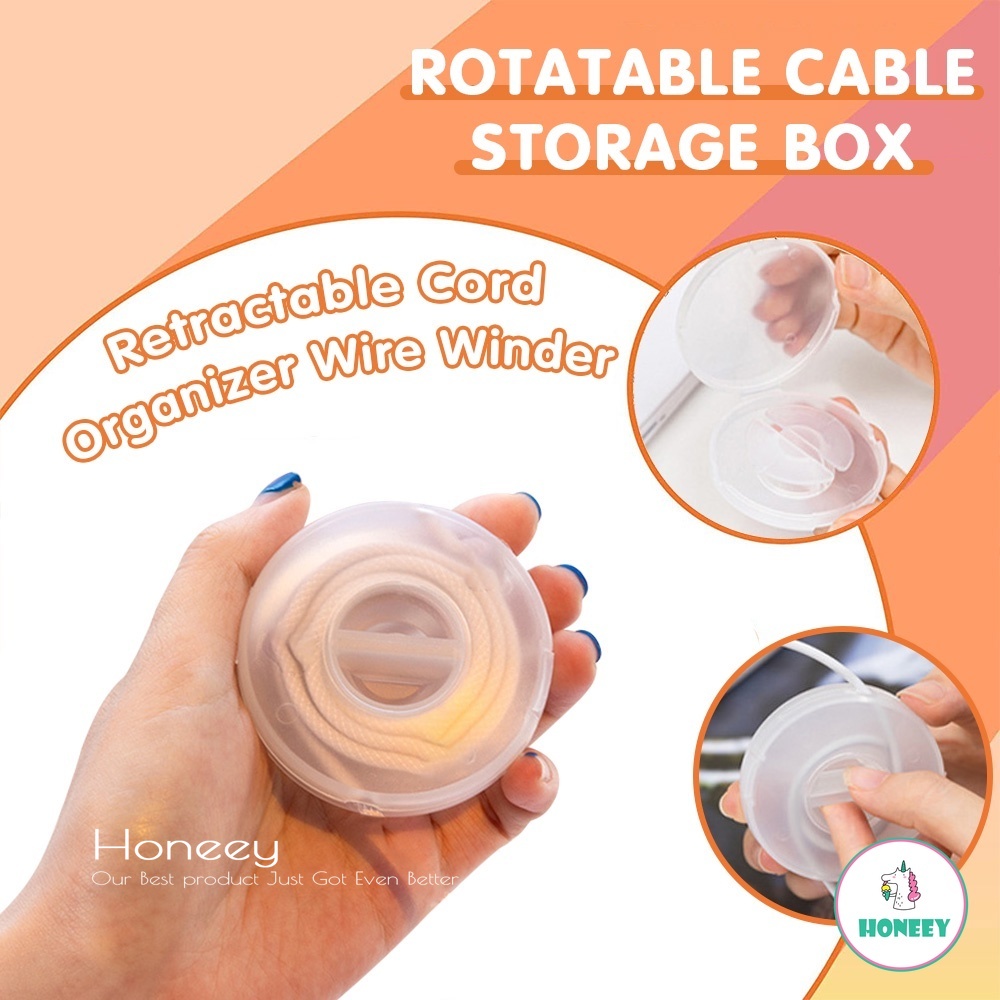 Charging Cord Organizer Round Retractable Cable Management Portable ...