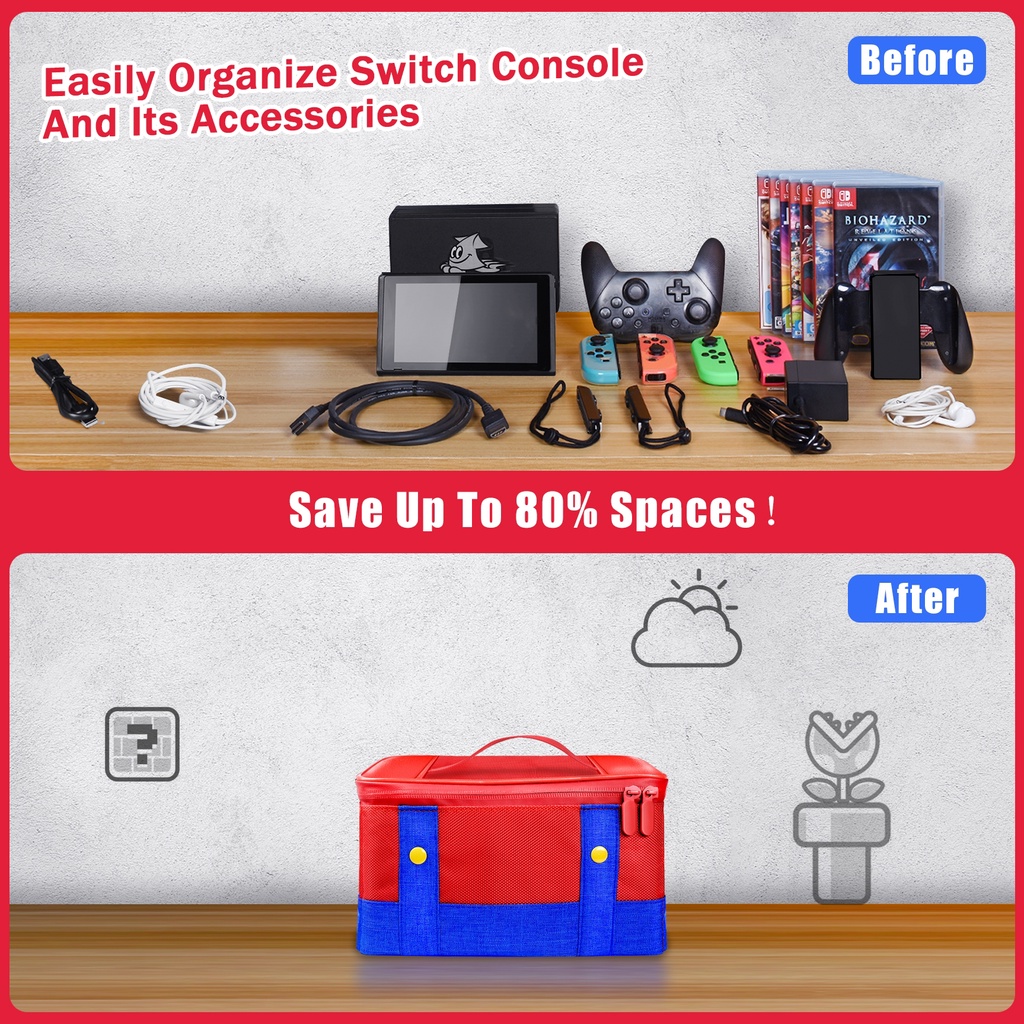 Large Capacity Bag Case For Nintendo Switch OLED Console Controller ...