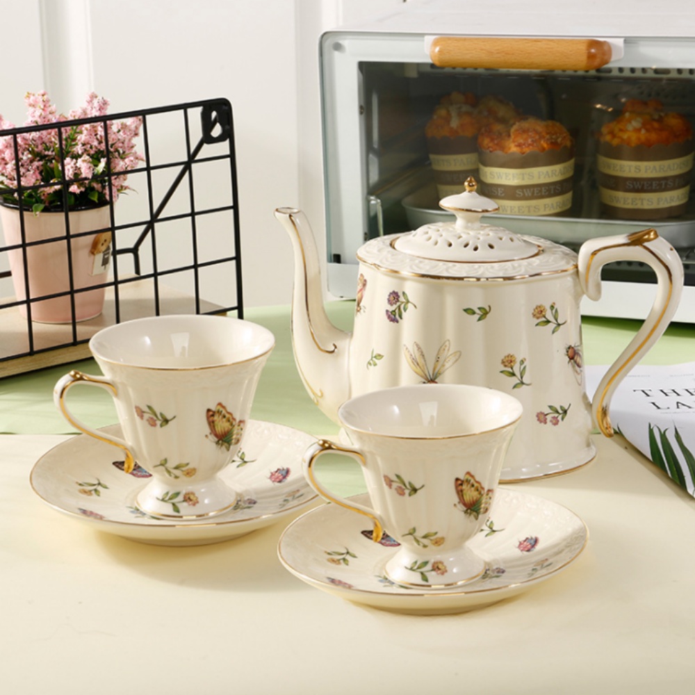 【SG】Vintage Ceramic Teapot Set Premium European Tea Set Porcelain Tea ...