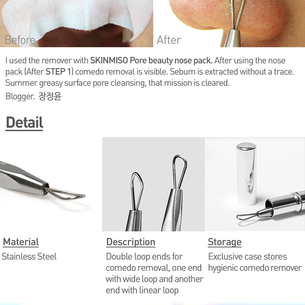 Skinmiso Comedo Remover – Blackhead & Whitehead Extractor Tool | Shopee ...